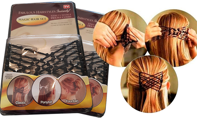 2x LASNI PRIPOMOČEK Magic Hair Set za oblikovanje različnih pričesk ...