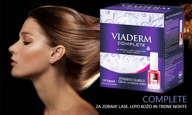 VIADERM COMPLETE 60 tablet z ELIKSIR GELOM ZA NOHTE + BRISAČKA GRATIS ...